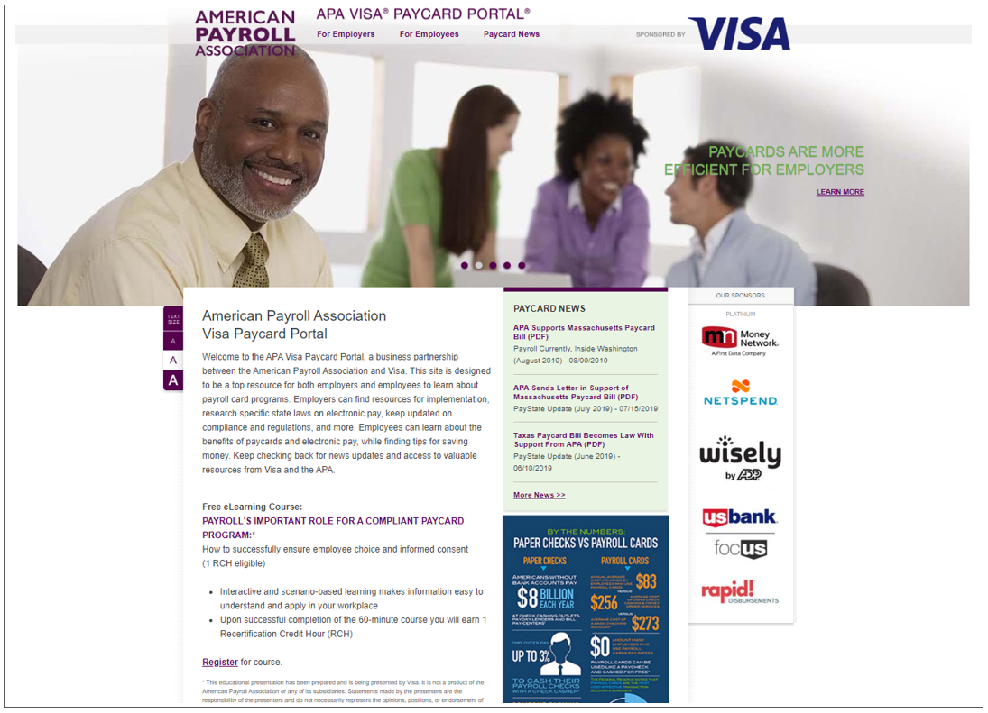 Paycard Portal | Media Kit | American Payroll Association